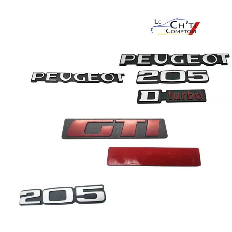 Monogrammes Rappe de coffre - PEUGEOT 205 GTI, XS, DTURBO, Diesel ...
